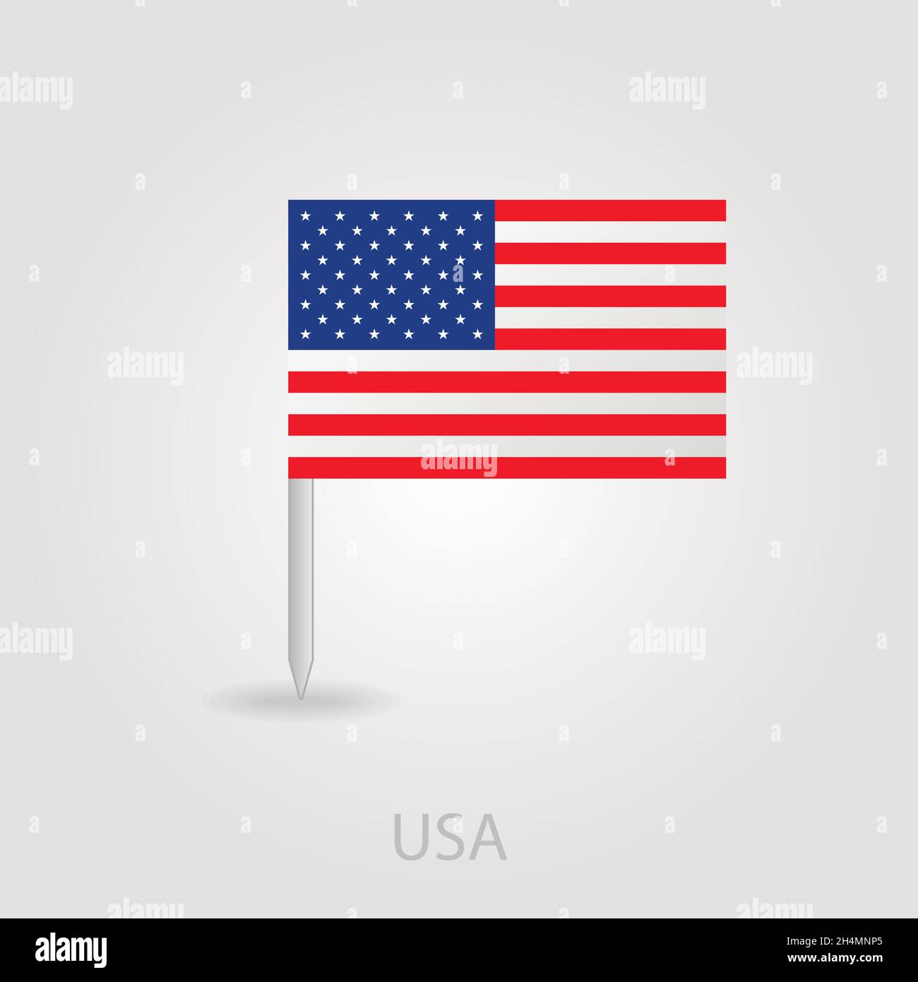 United States of America flag pin map icon eps 10 Stock Vector Image ...