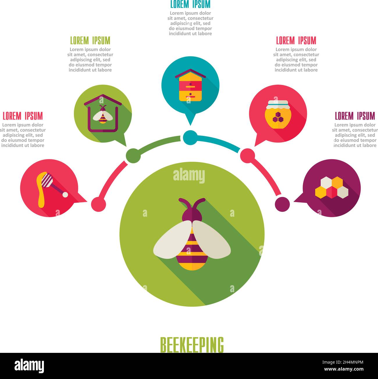 Beekeeping icon and agriculture infographics. Bee Farm sign. Graph ...