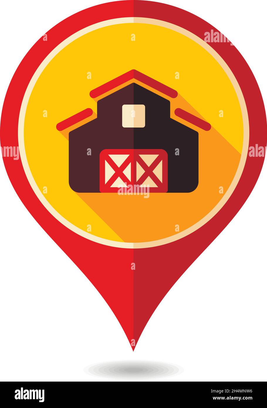 Barn pin map icon. Farm animal Map pointer. Map marker. Graph symbol ...