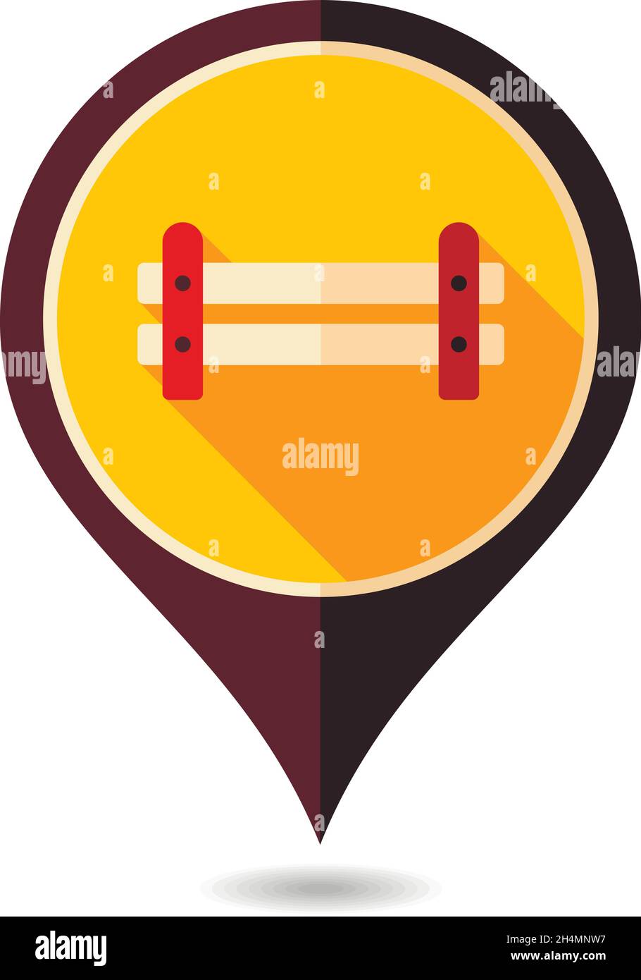 Wooden farm fence from crossed planking pin map icon. Farm animal Map ...