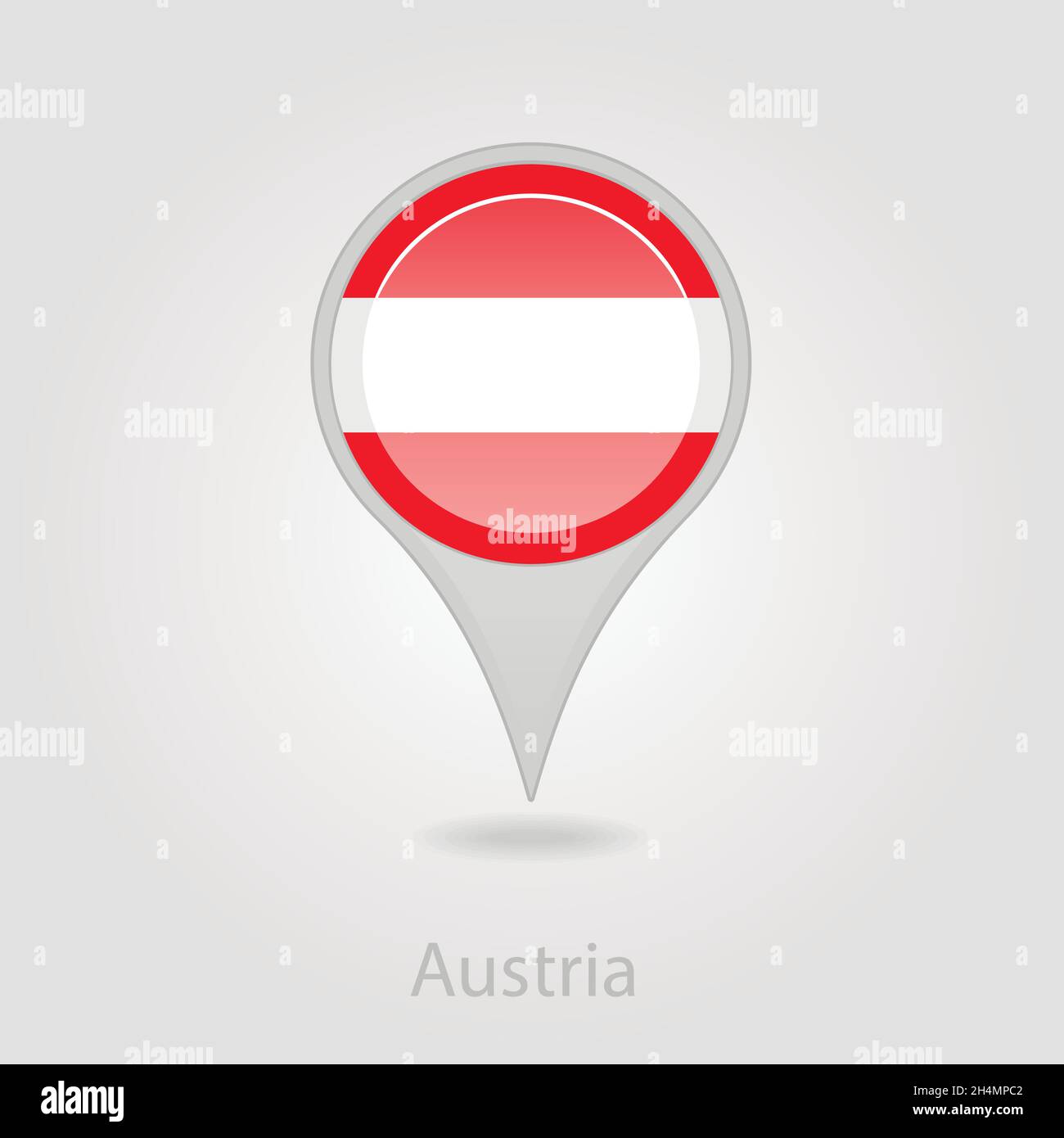 Austria flag pin map icon, isolated vector illustration eps 10 Stock ...