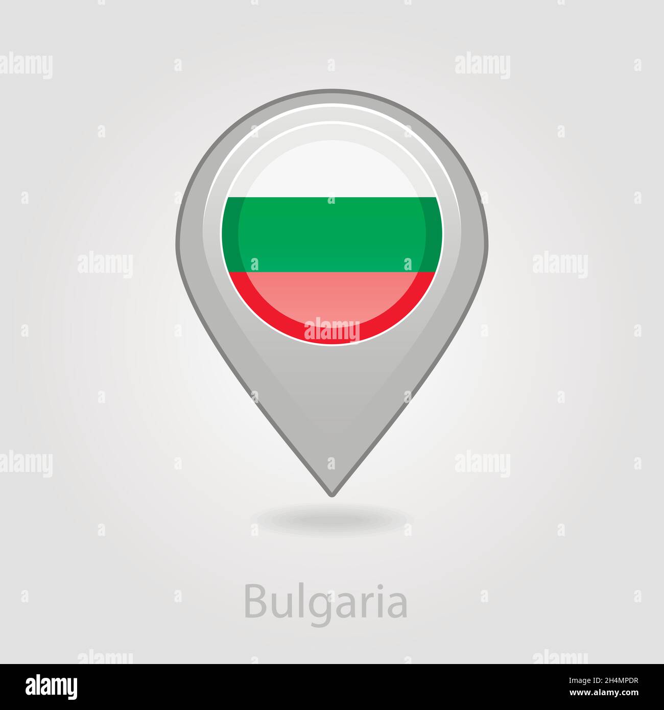 Bulgaria flag pin map icon, isolated vector illustration eps 10 Stock ...