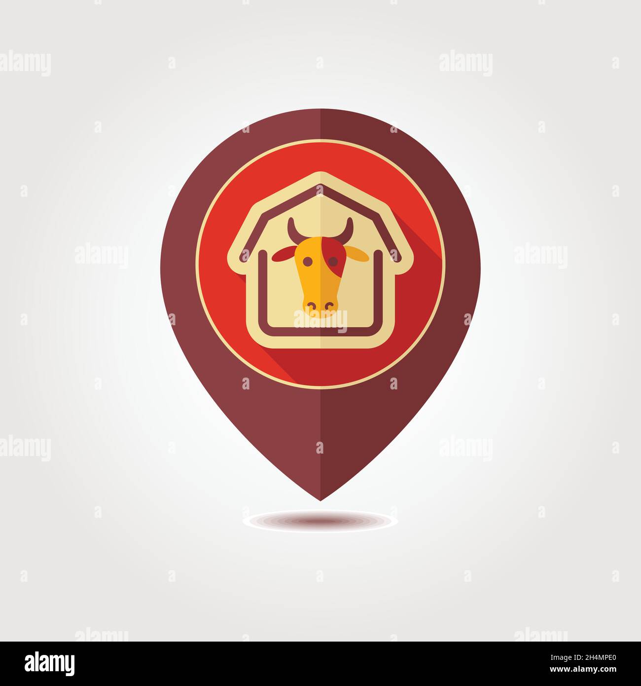 Cowshed pin map icon. Farm animal Map pointer. Map marker. Graph symbol ...