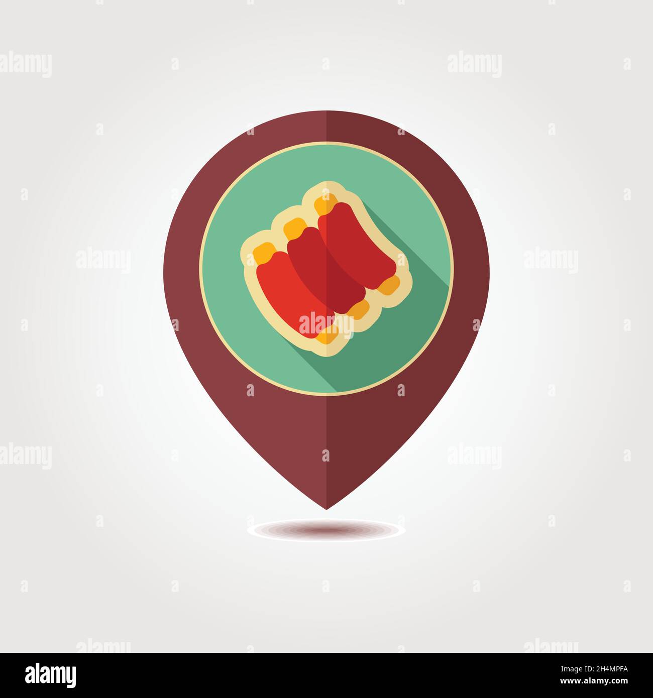 Ribs food meat pin map icon. Farm animal Map pointer. Map marker. Graph ...