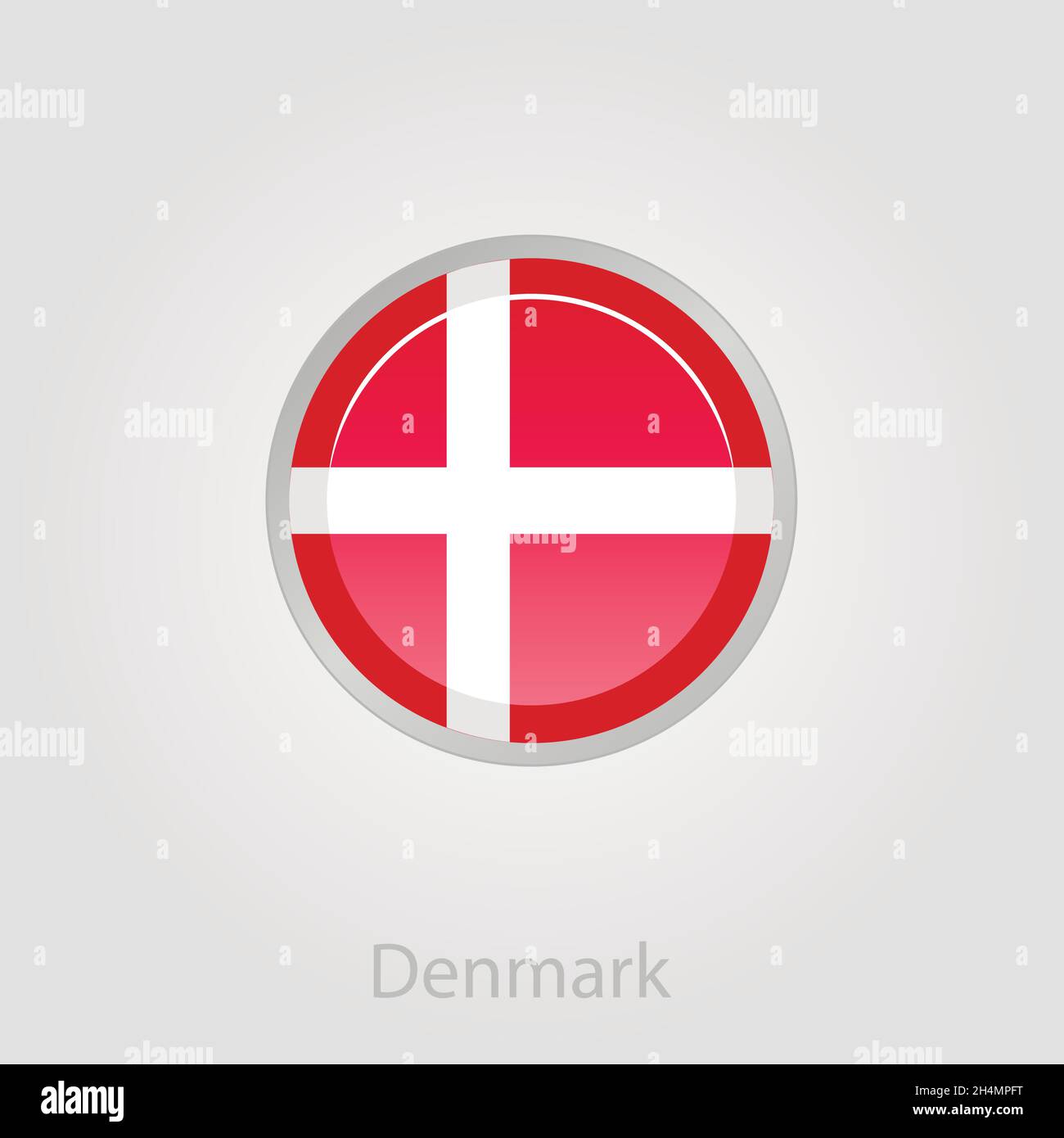 Denmark flag button, isolated vector illustration eps 10 Stock Vector ...