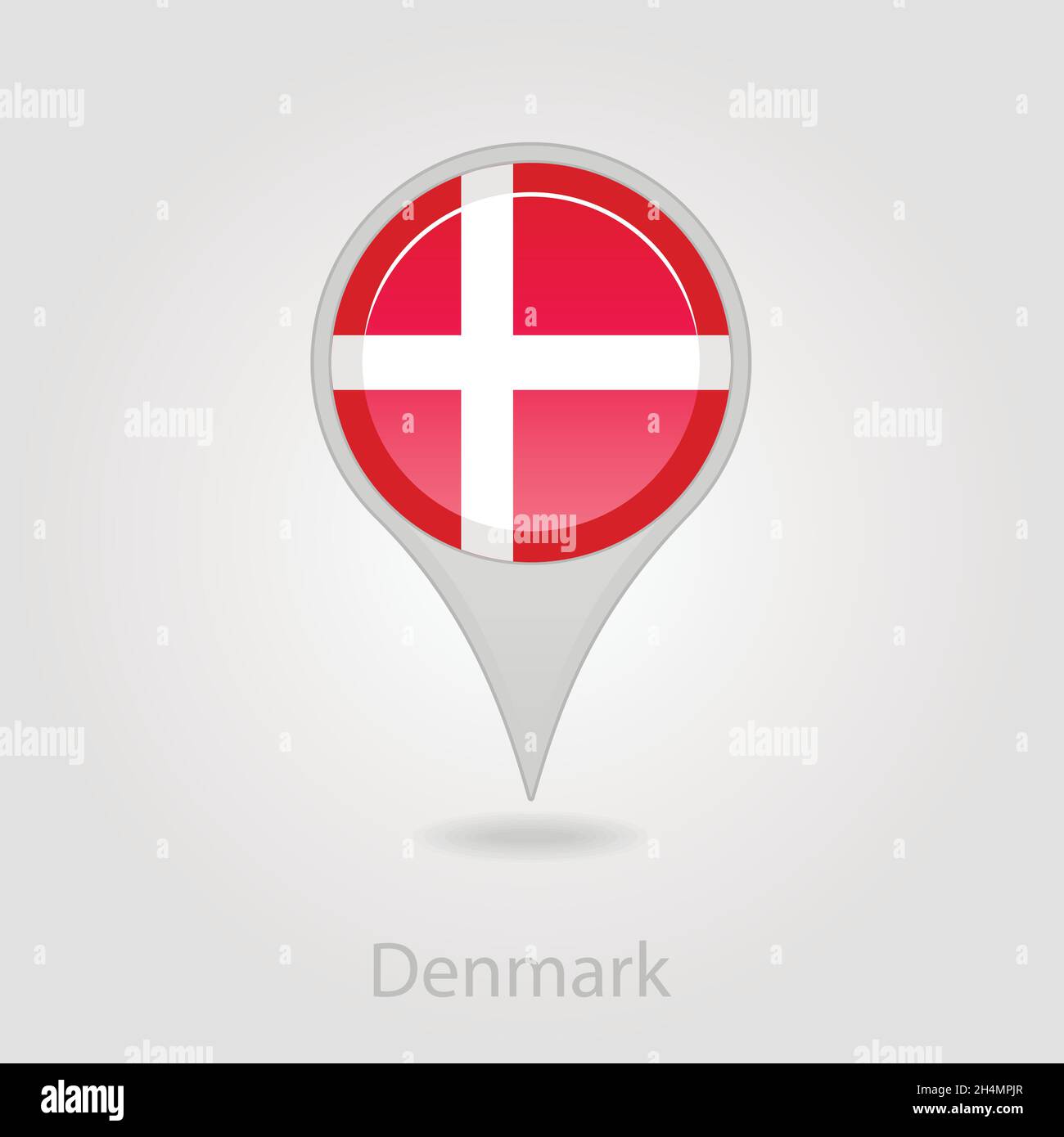 Denmark flag pin map icon, isolated vector illustration eps 10 Stock ...
