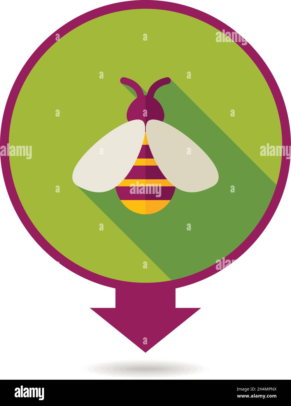 Honey bee pin map icon. Farm animal Map pointer. Map marker. Graph ...