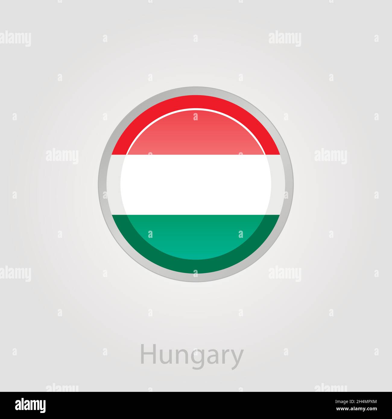 Hungary flag button, isolated vector illustration eps 10 Stock Vector ...