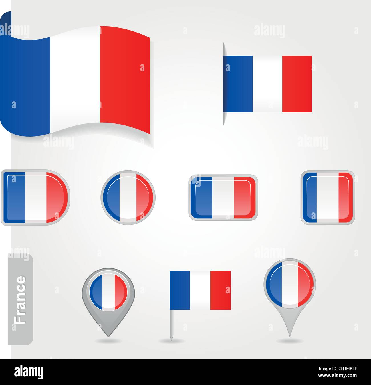Flag of France set vector EPS 10 Stock Vector Image & Art - Alamy