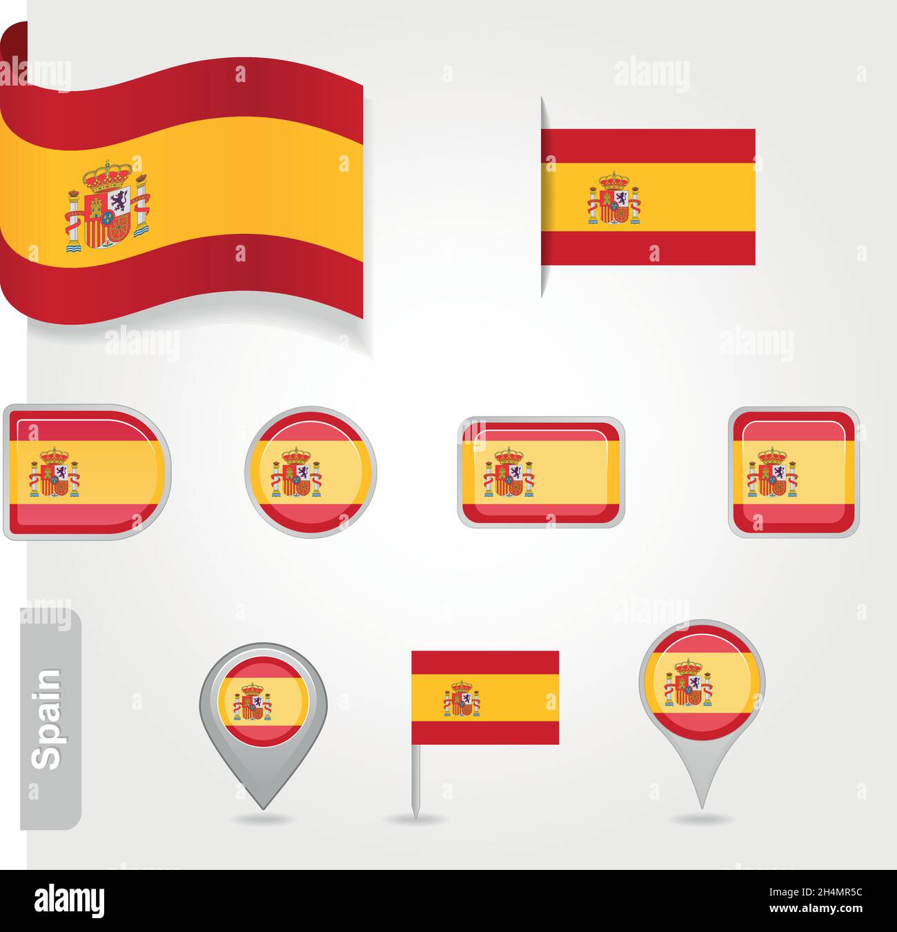 Spanish icon set of flags EPS 10 Stock Vector Image & Art - Alamy