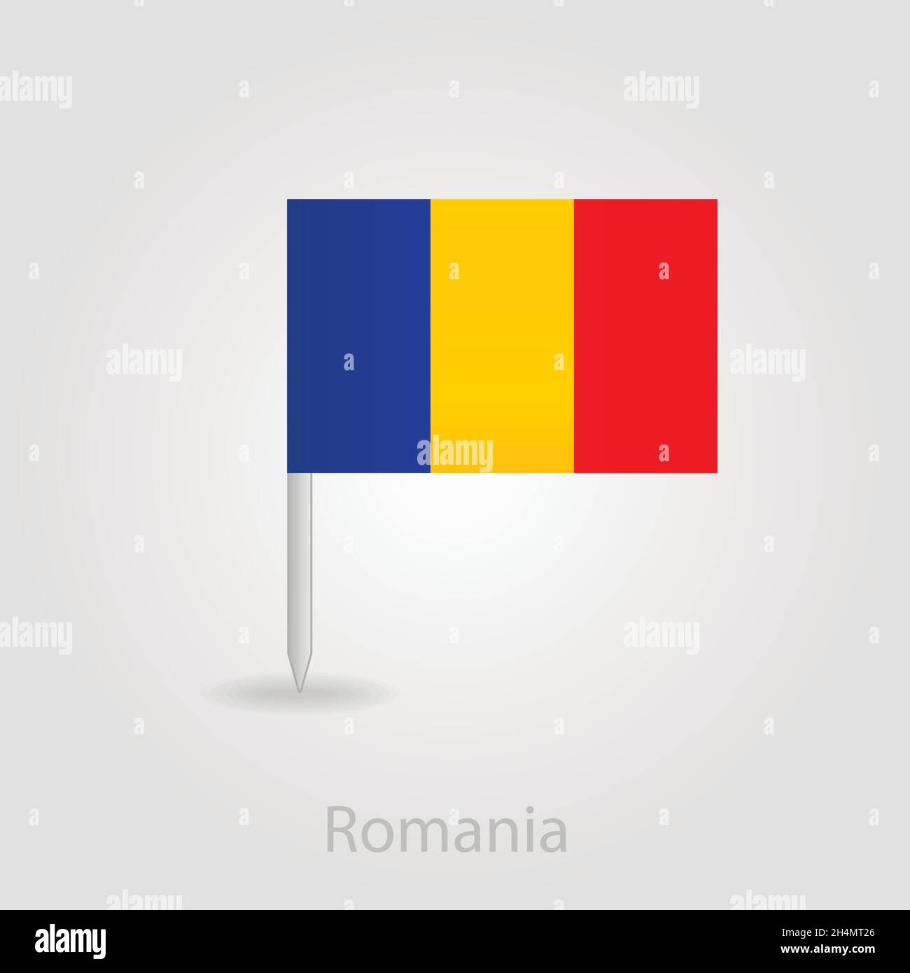 Romanian flag pin map icon, isolated vector illustration eps 10 Stock ...