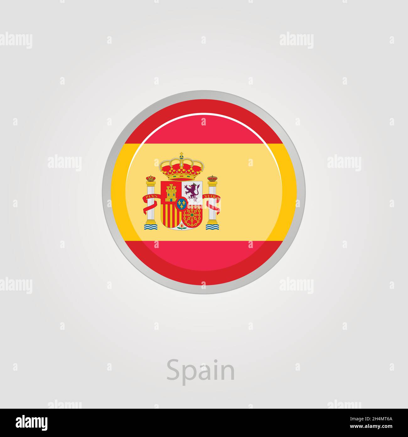 Spanish flag button, isolated vector illustration eps 10 Stock Vector ...