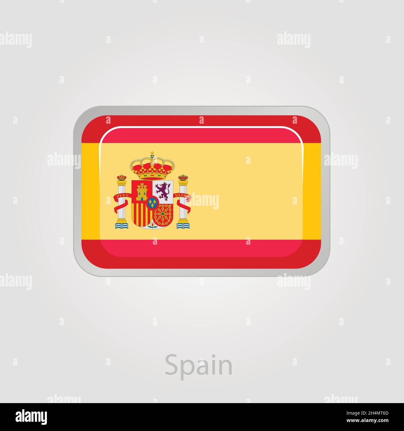 Spanish flag button, isolated vector illustration eps 10 Stock Vector ...