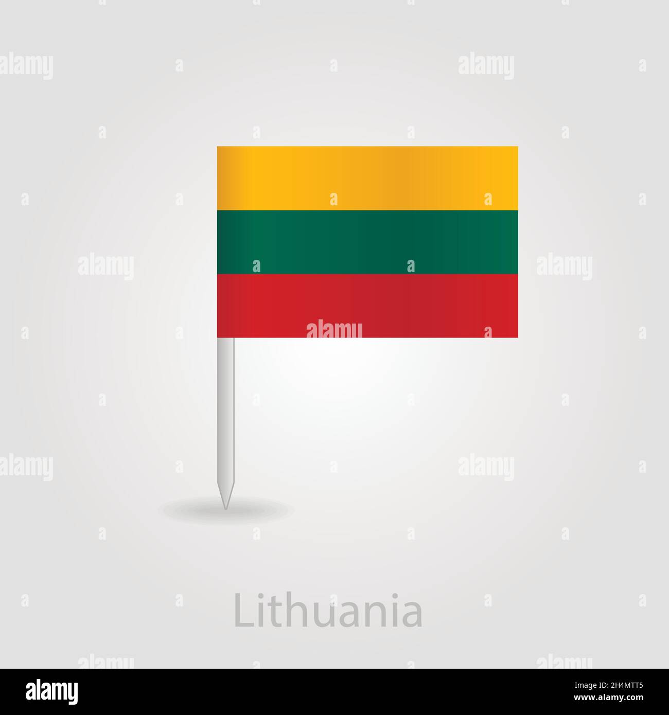 Lithuanian flag pin map icon, isolated vector illustration eps 10 Stock ...