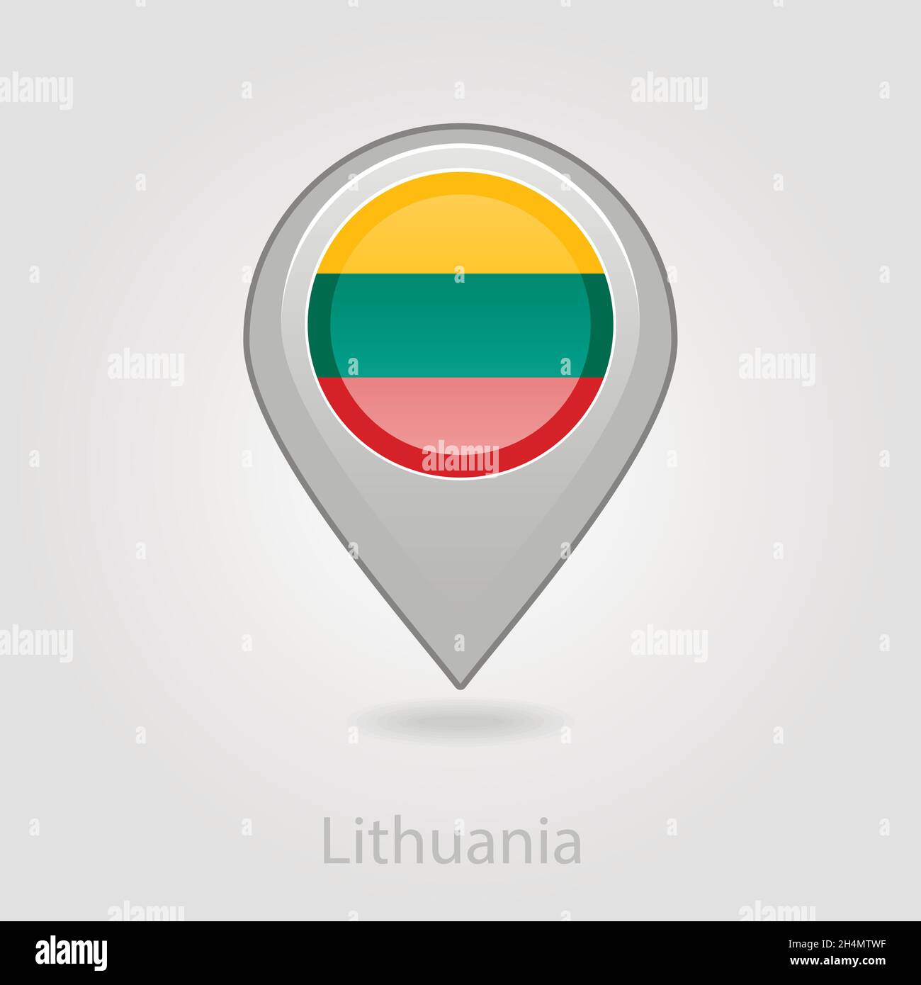 Lithuanian flag pin map icon, isolated vector illustration eps 10 Stock ...