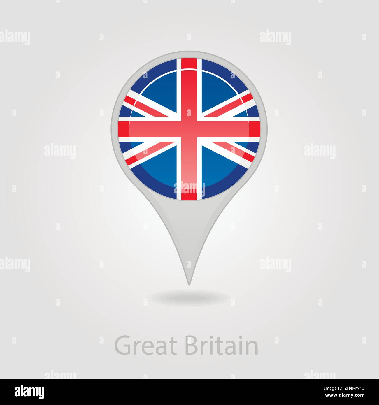 United Kingdom flag pin map icon, isolated vector illustration eps 10 ...
