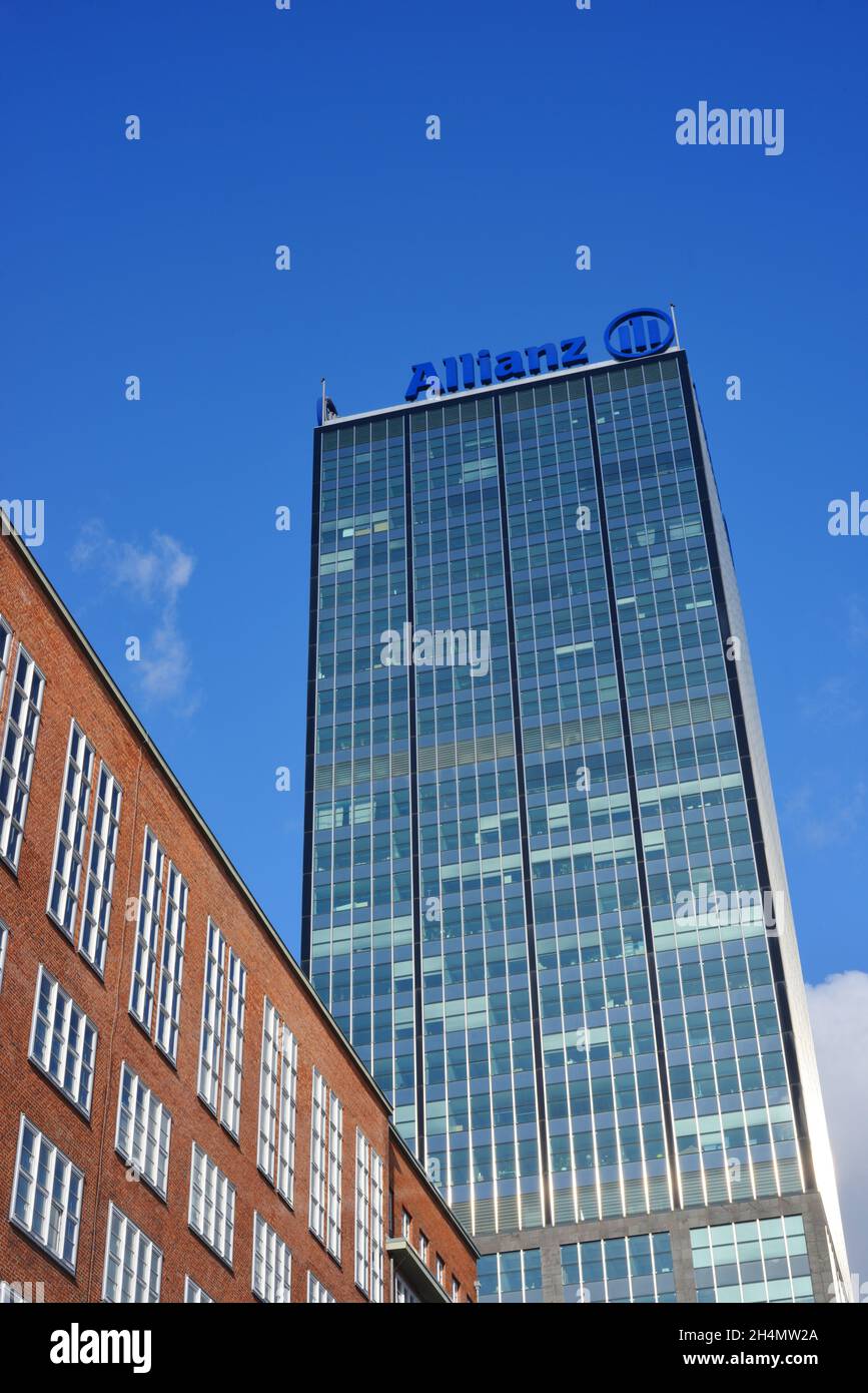 Berlin, Germany 10-23-2021 Insurance company Logo of Allianz on top of ...