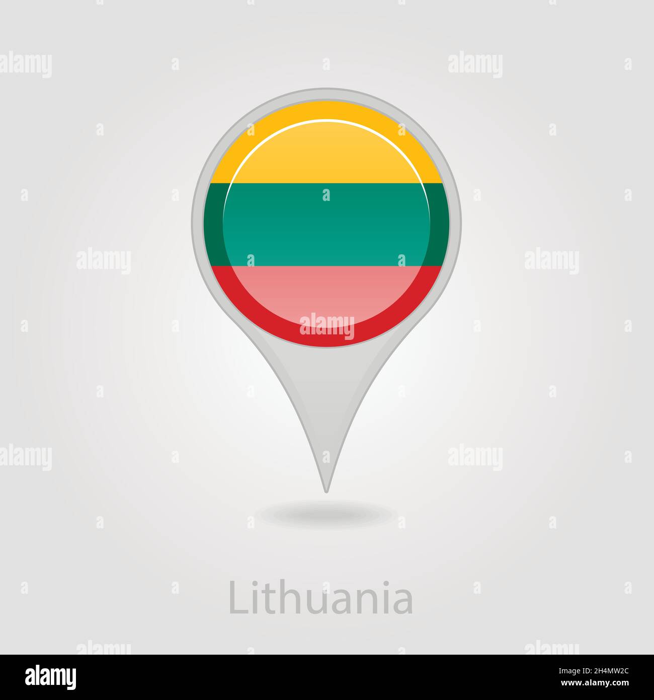 Lithuanian flag pin map icon, isolated vector illustration eps 10 Stock ...