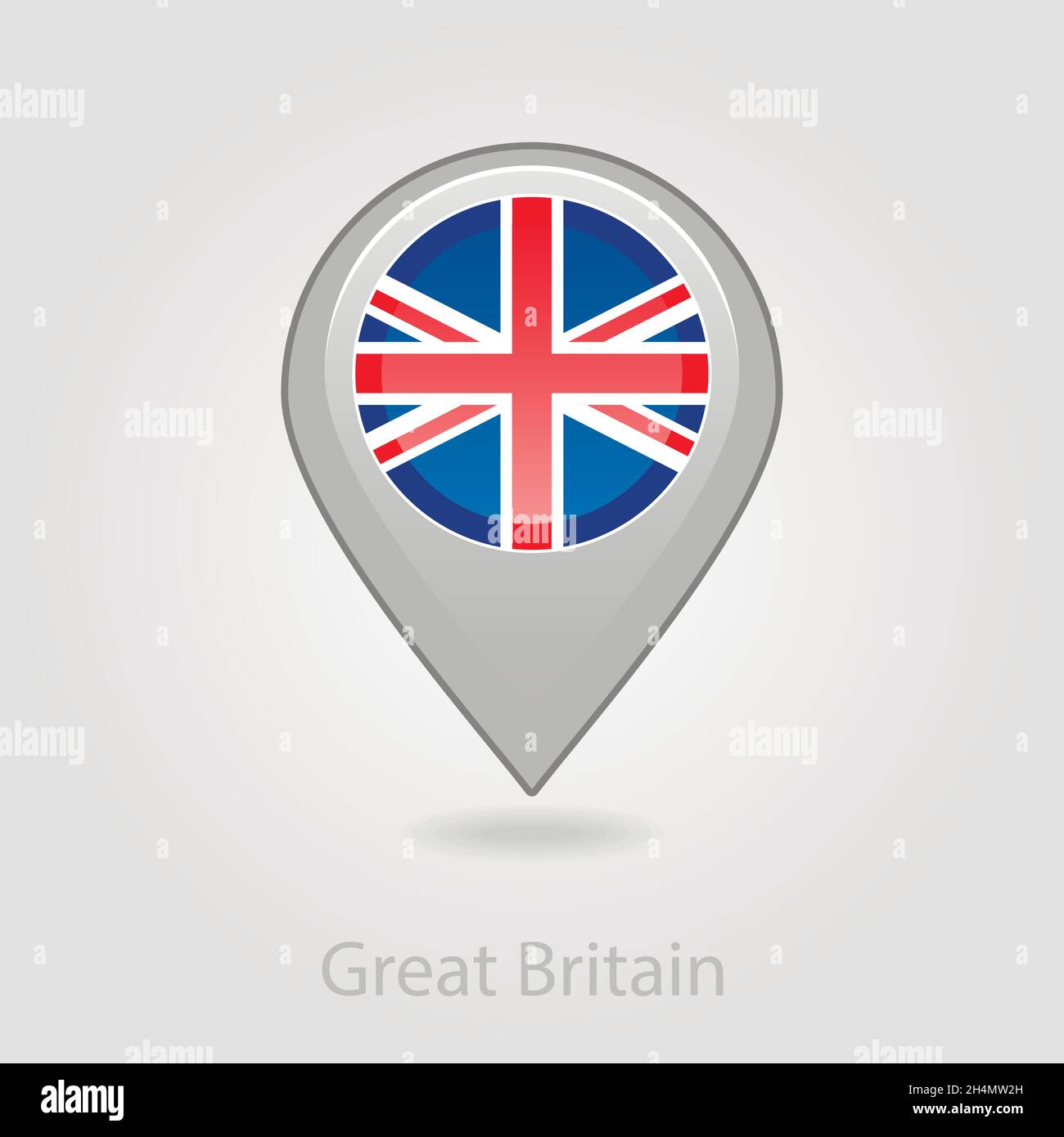 United Kingdom flag pin map icon, isolated vector illustration eps 10 ...