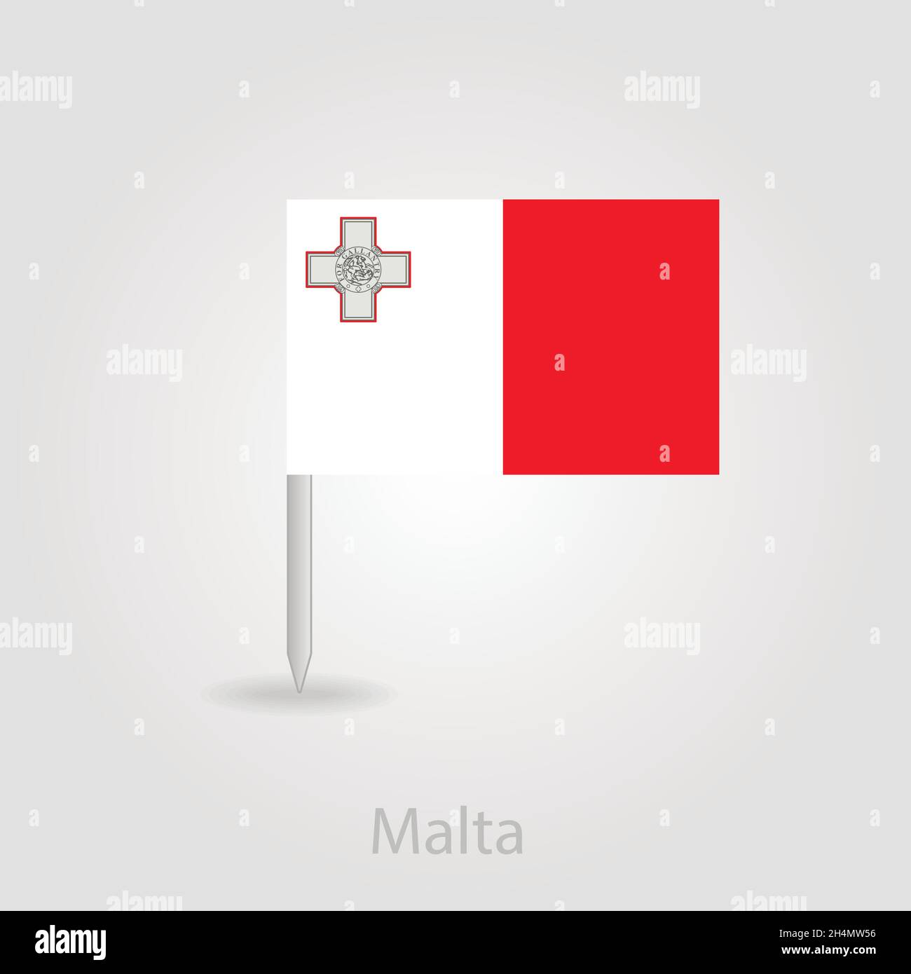 Malta flag pin map icon, isolated vector illustration eps 10 Stock ...