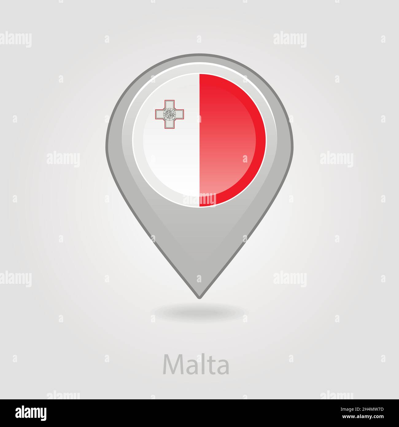 Malta flag pin map icon, isolated vector illustration eps 10 Stock ...