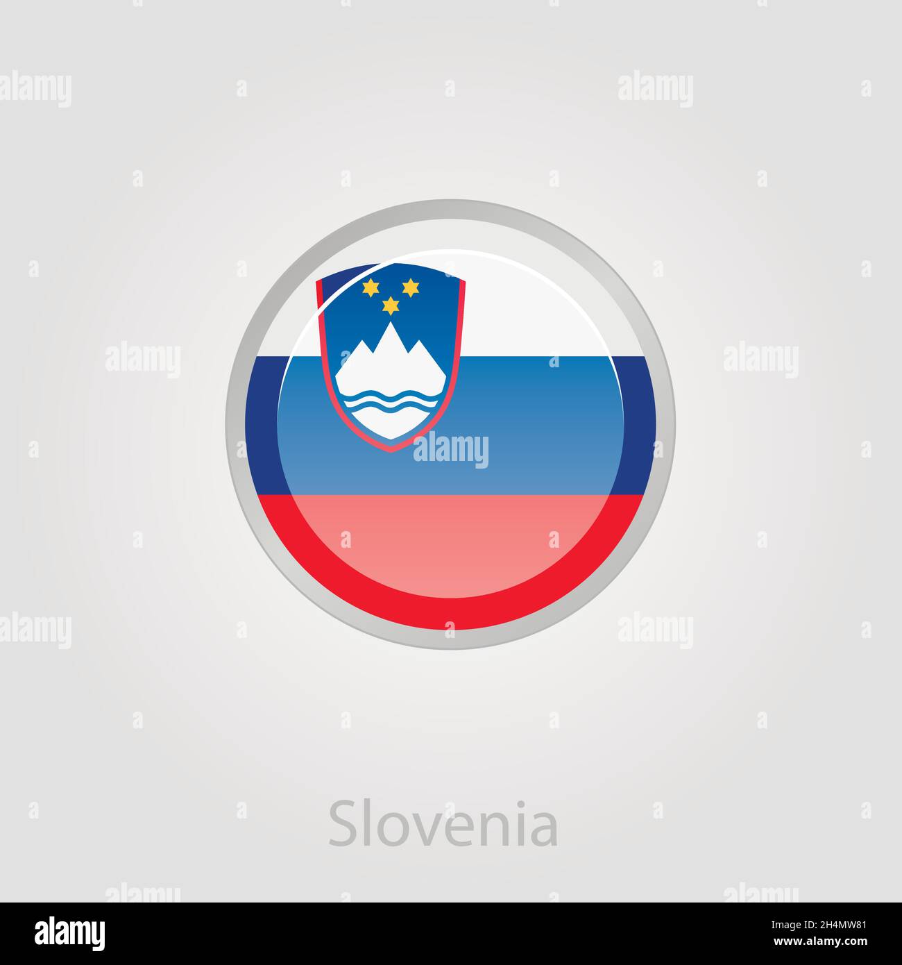 Slovenian flag button, isolated vector illustration eps 10 Stock Vector ...