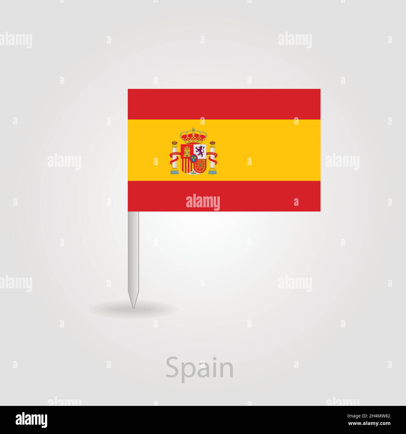 Spanish flag pin map icon, isolated vector illustration eps 10 Stock ...