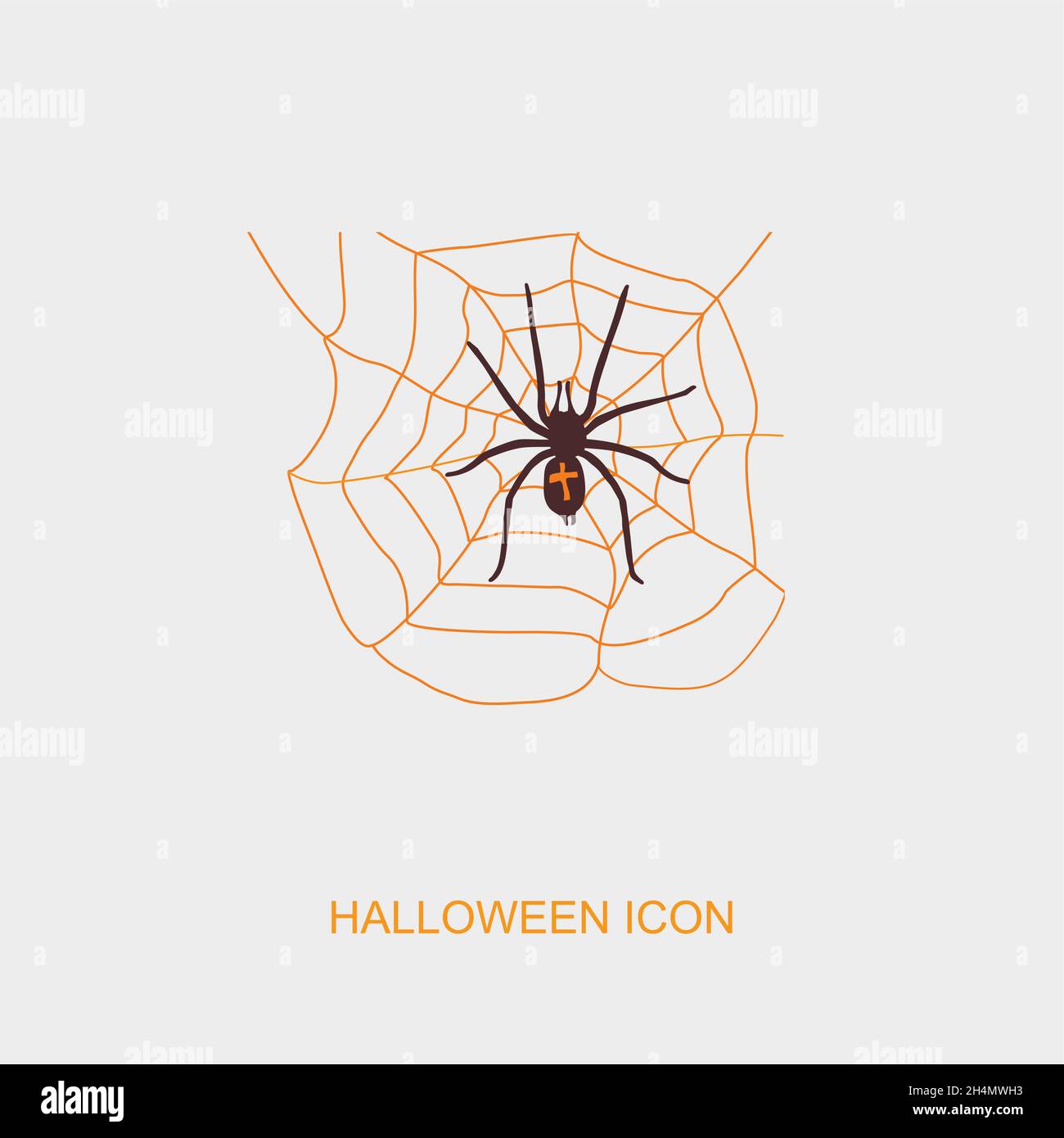 Spider web and spider halloween icon, vector illustration eps 10 Stock ...