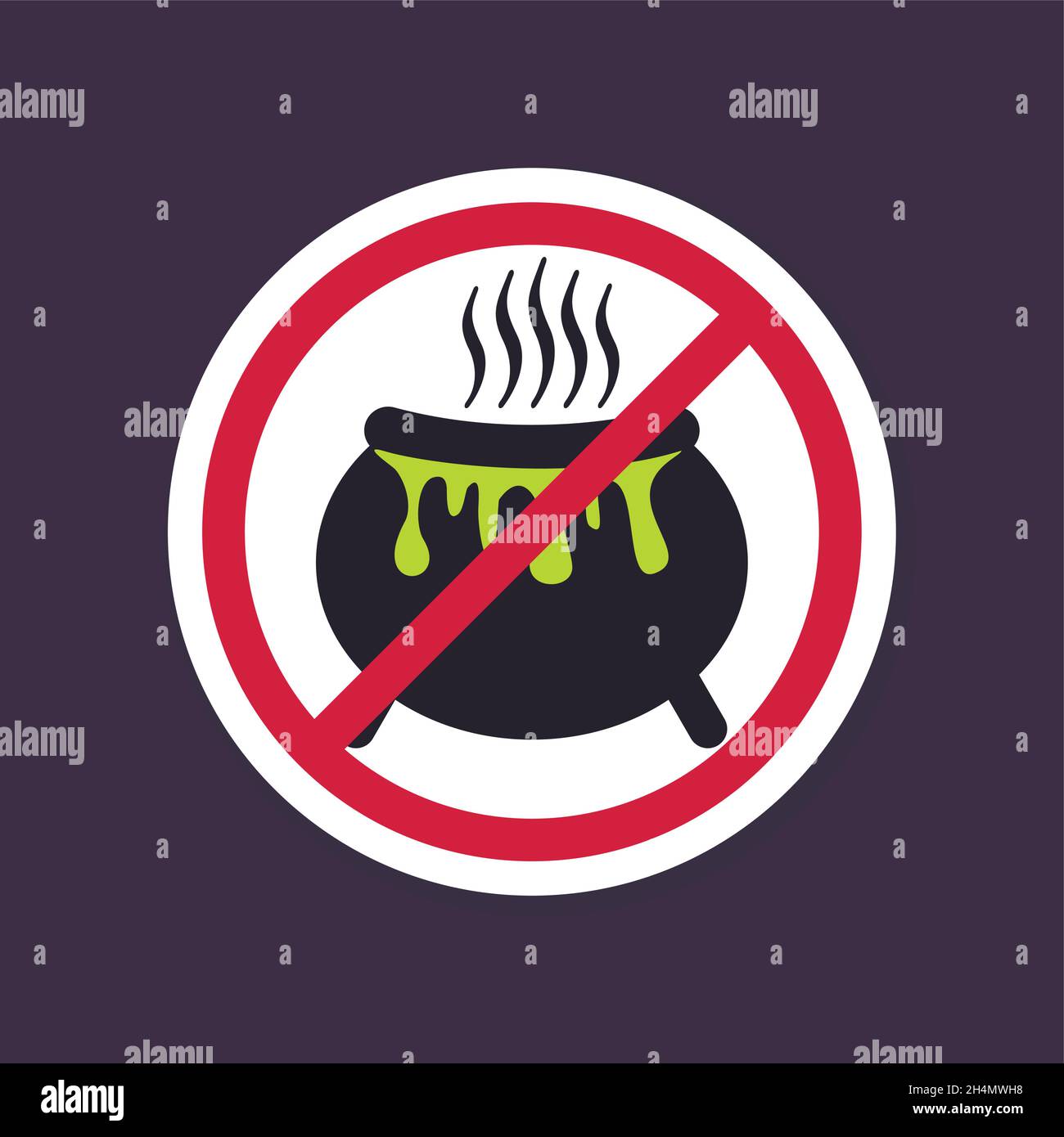 No, Ban or Stop signs. Halloween witch cauldron icon, Prohibition ...