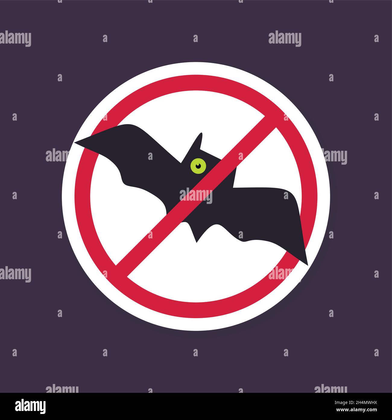 No, Ban or Stop signs. Halloween Bat icon, Prohibition forbidden red ...