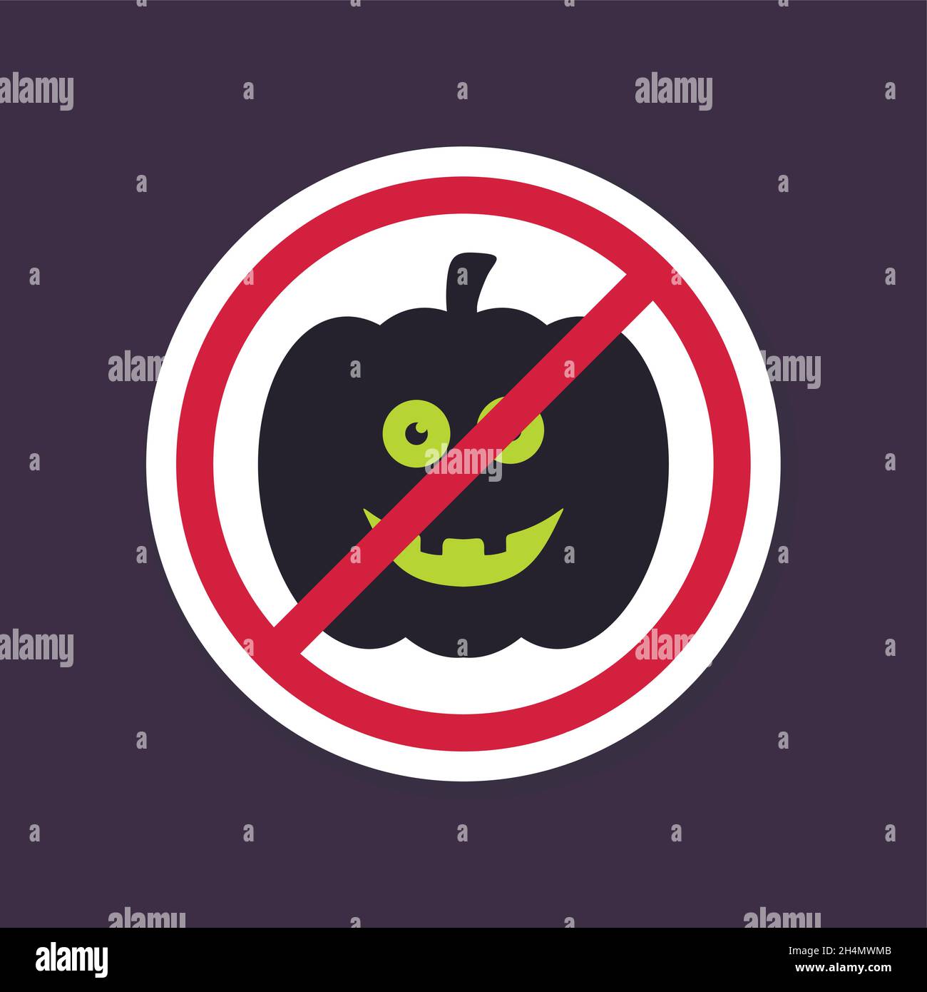 No, Ban or Stop signs. Halloween pumpkins icon, Prohibition forbidden ...