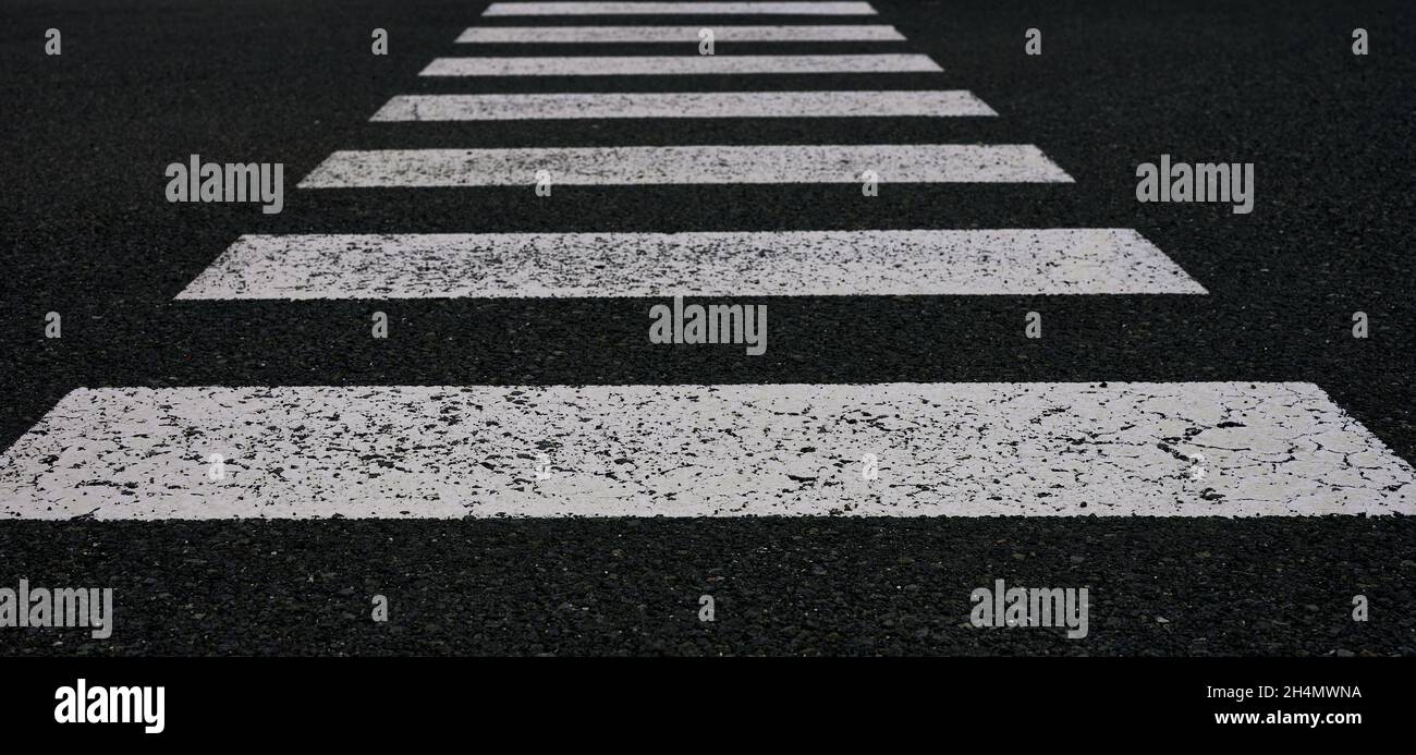 detail of pedestrian crossing at a bus terminal Stock Photo - Alamy
