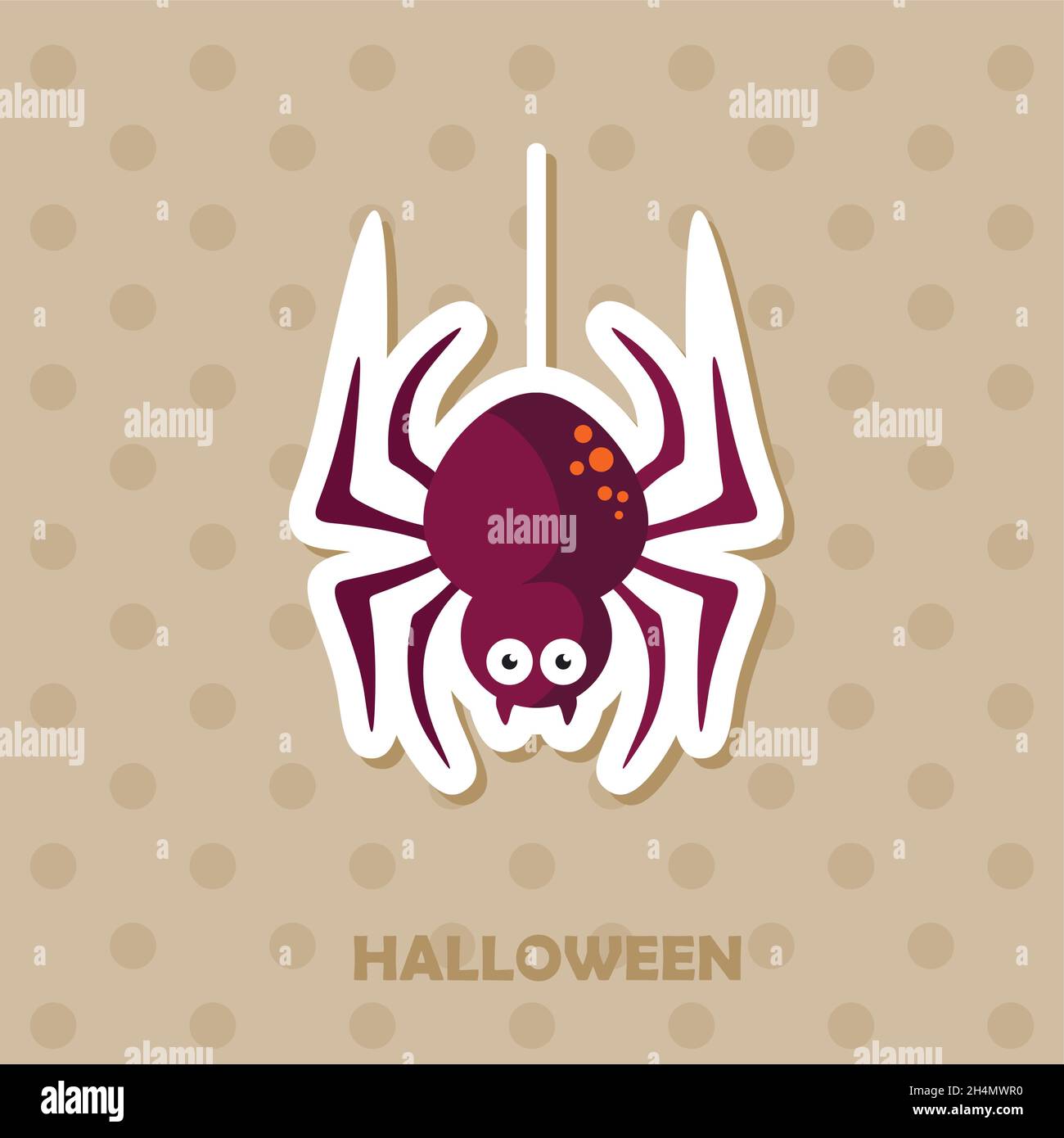 Spider vector icon. Halloween sticker, eps 10 Stock Vector Image & Art ...