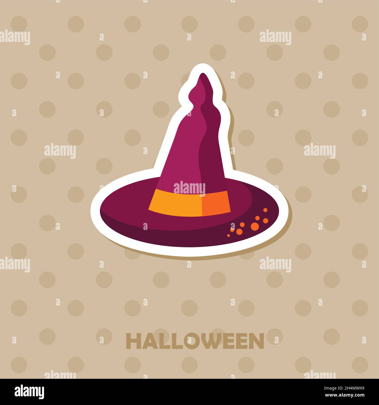 Witch hat vector icon. Halloween sticker, eps 10 Stock Vector Image ...