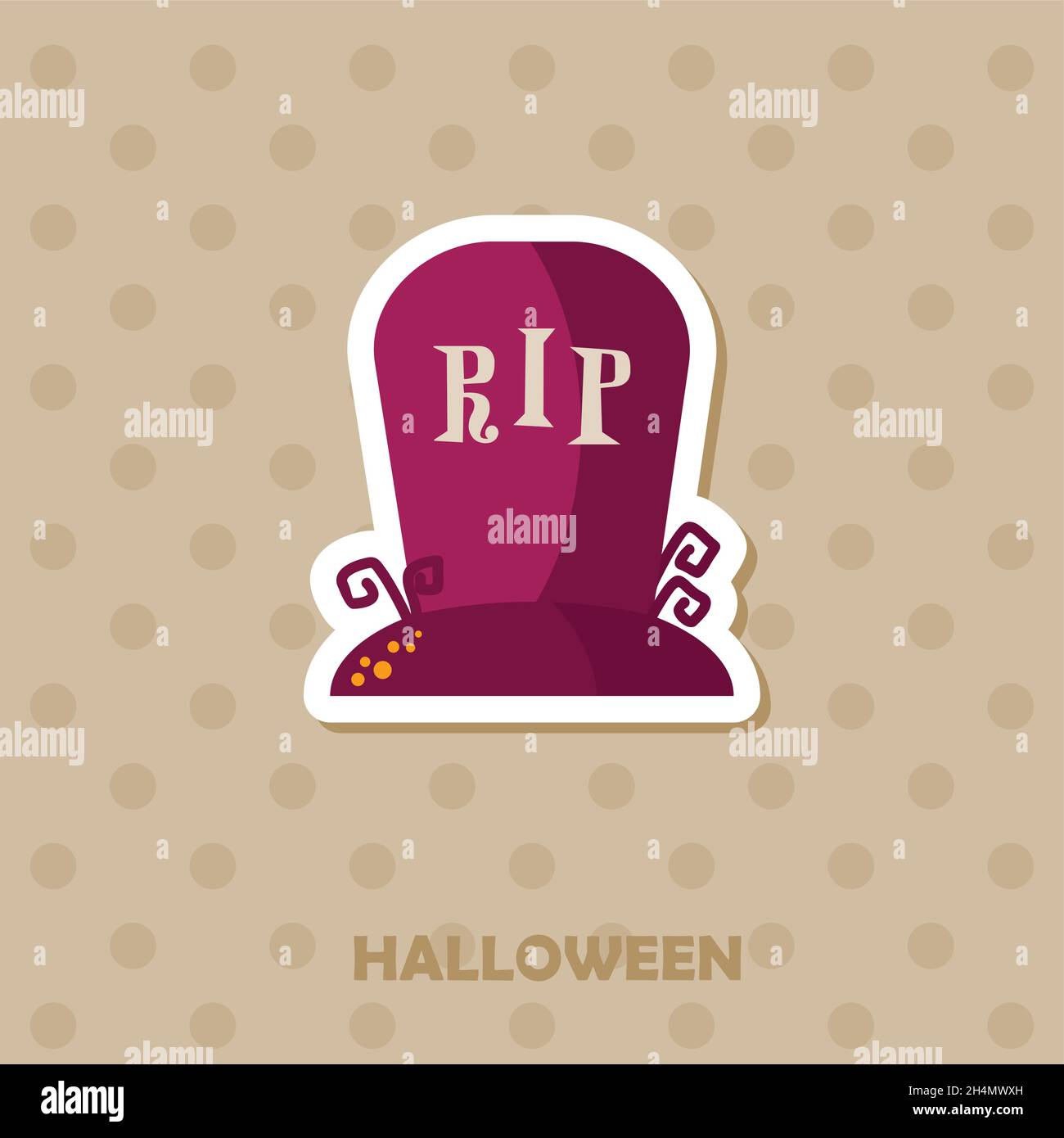 Grave vector icon. Halloween sticker, eps 10 Stock Vector Image & Art ...