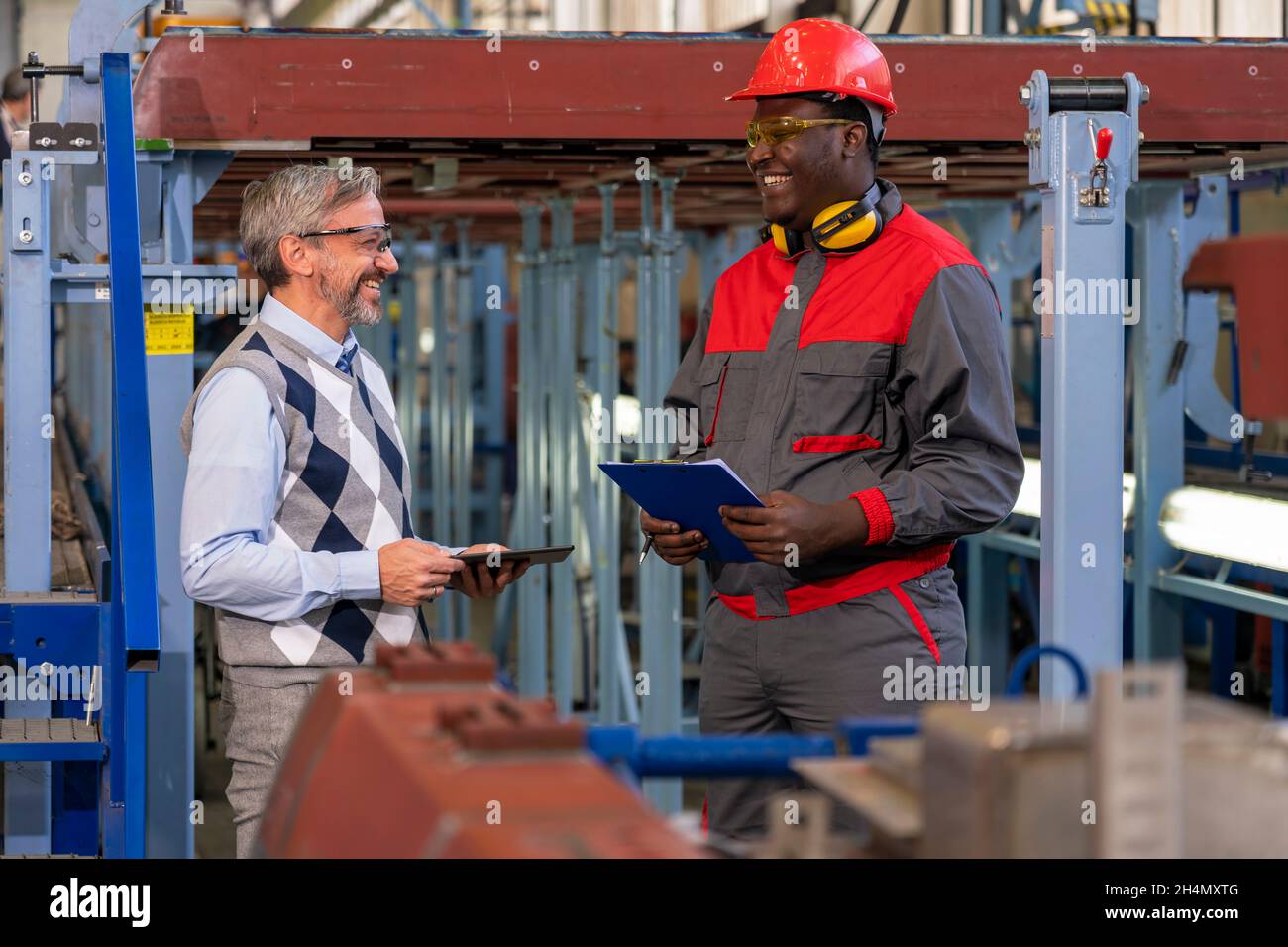 Happy American Factory Workers