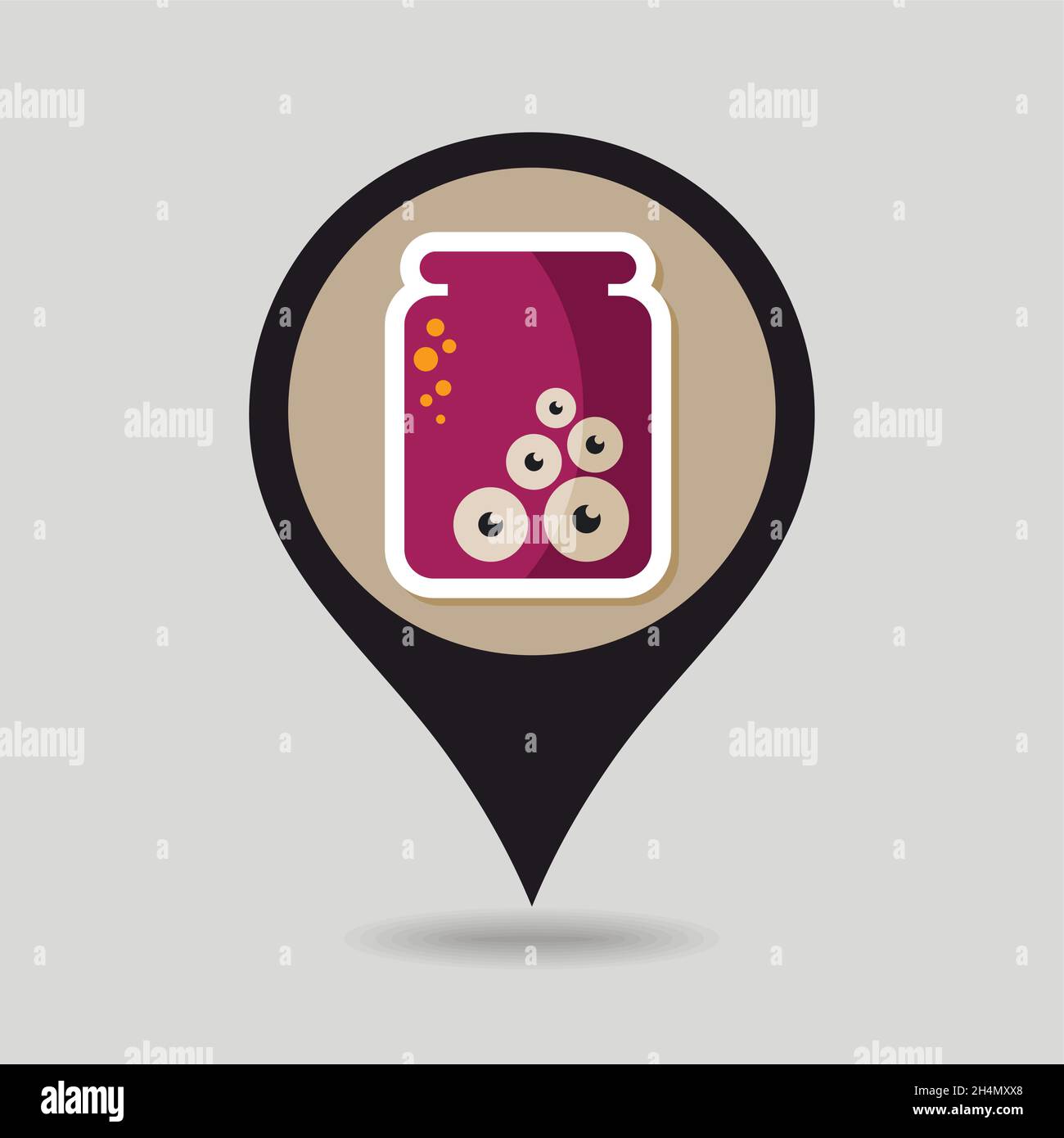 Halloween, eye glass jar mapping pin icon, vector illustration eps 10 ...