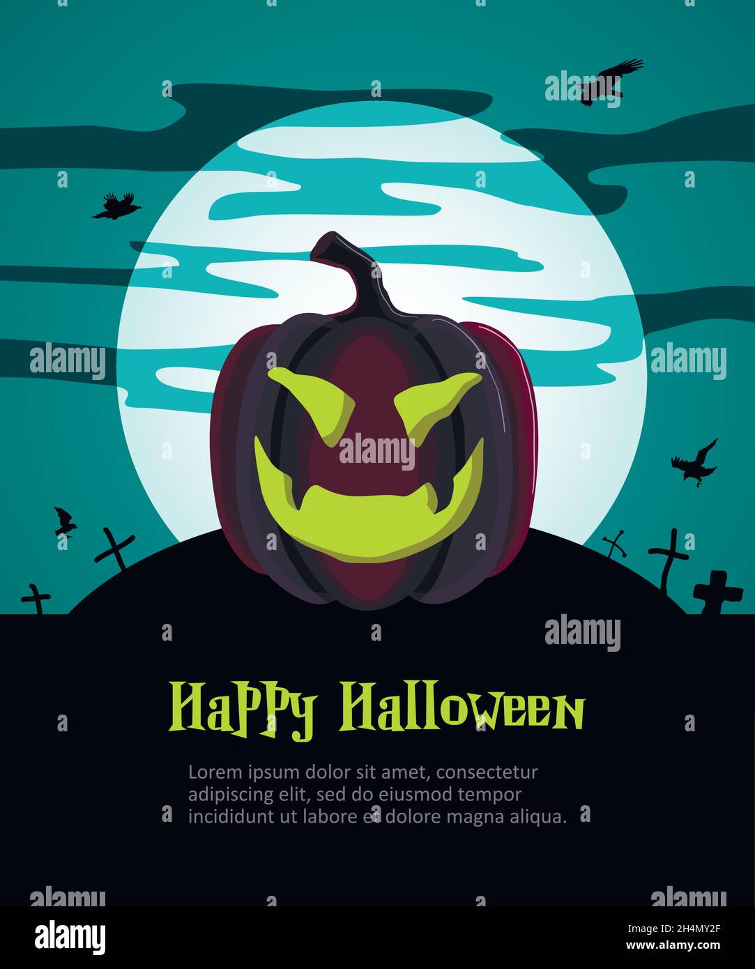 Happy Halloween Poster. Vector illustration. eps 10 Stock Vector Image ...
