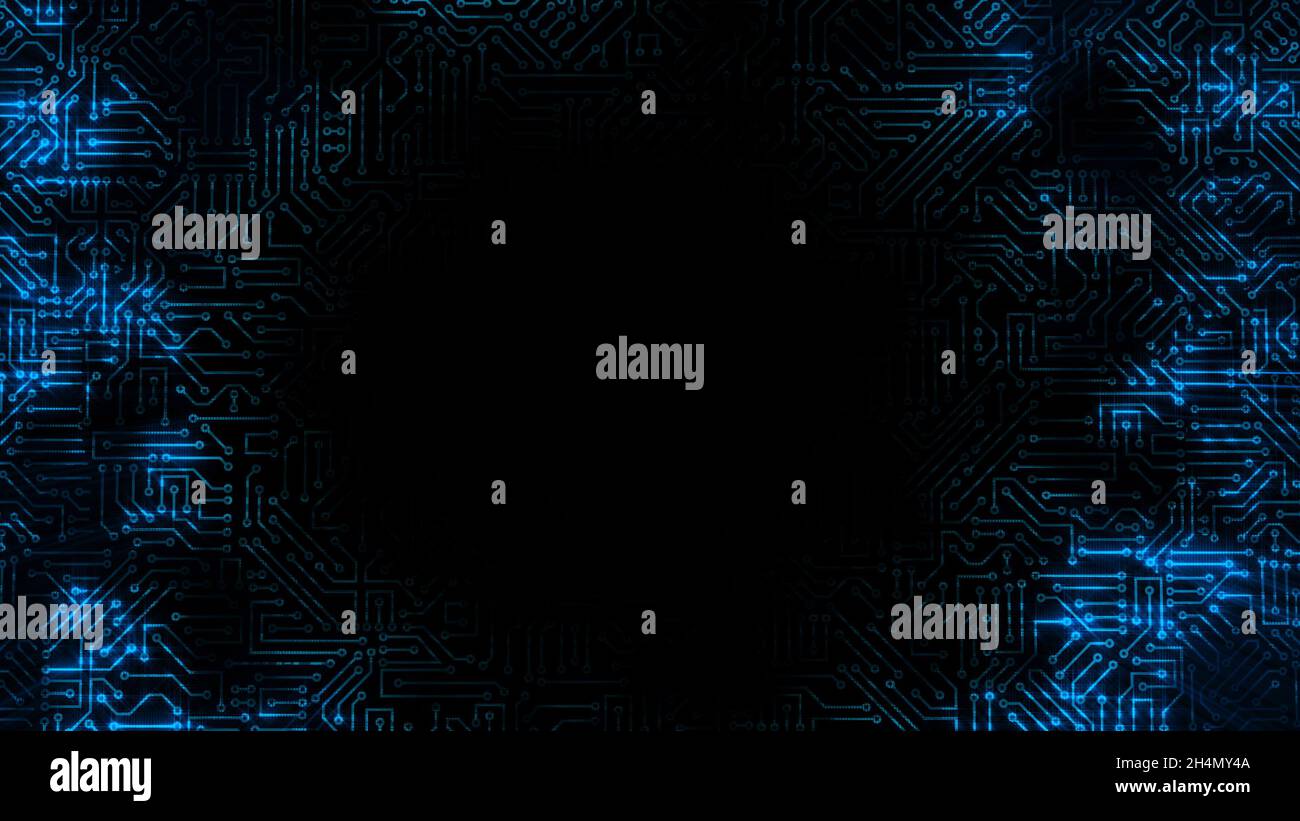 3D rendering of an electrical pulse passing through the circuits of a ...