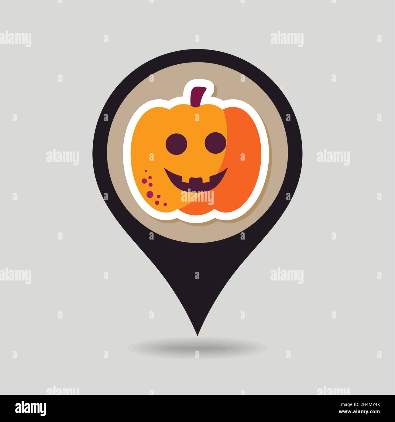 Halloween pumpkins mapping pin icon, vector illustration eps 10 Stock ...
