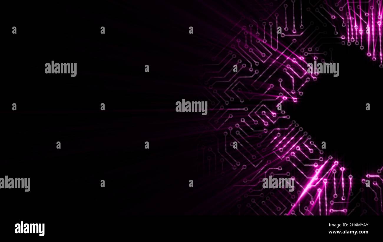 3D rendering of an electrical pulse passing through the circuits of a ...