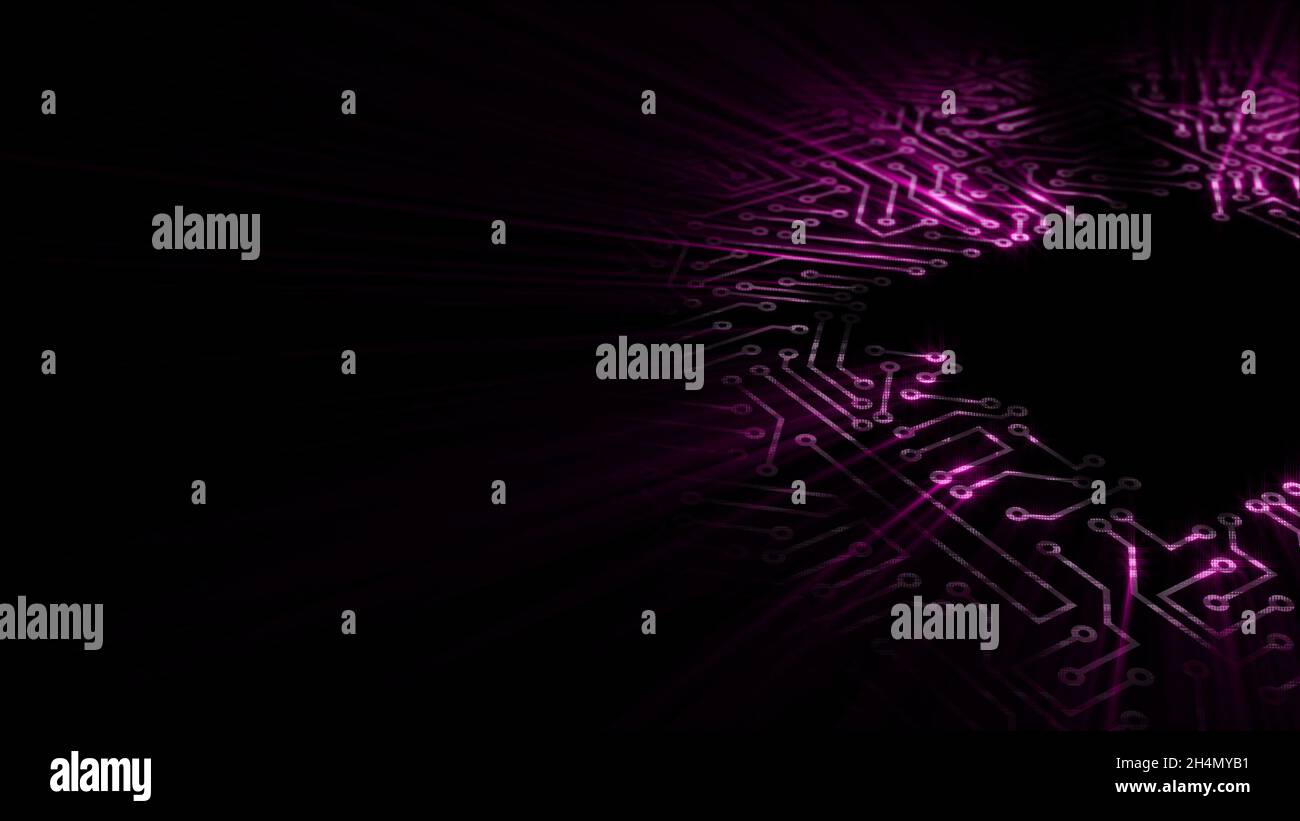 3D rendering of an electrical pulse passing through the circuits of a ...