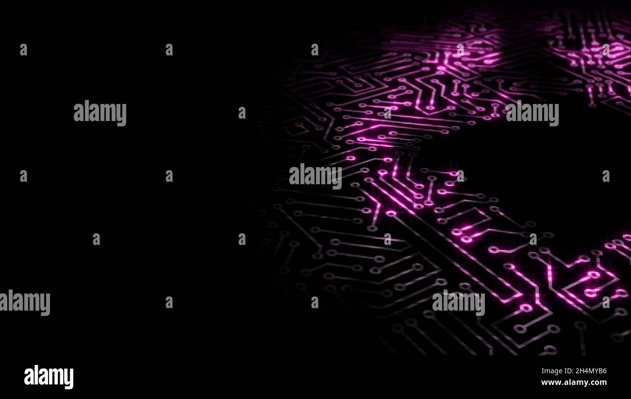 3D rendering of an electrical pulse passing through the circuits of a ...