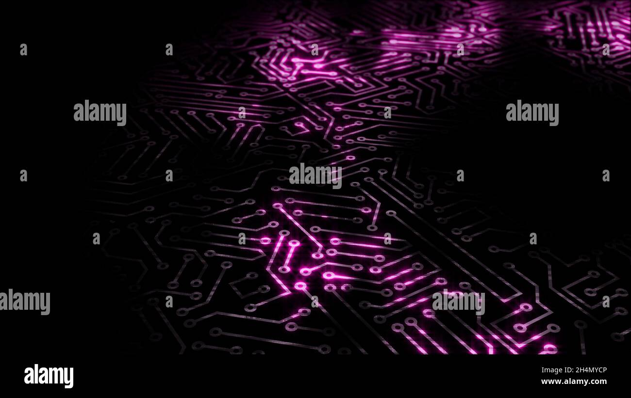 3D rendering of an electrical pulse passing through the circuits of a ...
