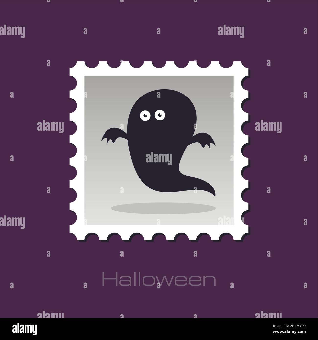 Halloween Ghost stamp, vector illustration eps 10 Stock Vector Image ...