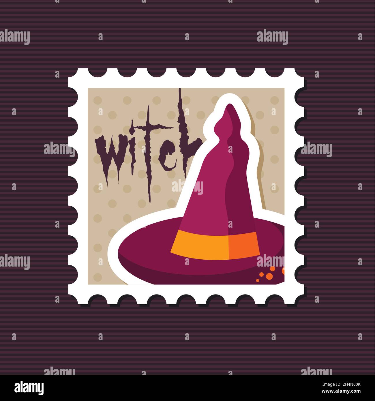 Halloween, Witch hat stamp, vector illustration eps 10 Stock Vector ...