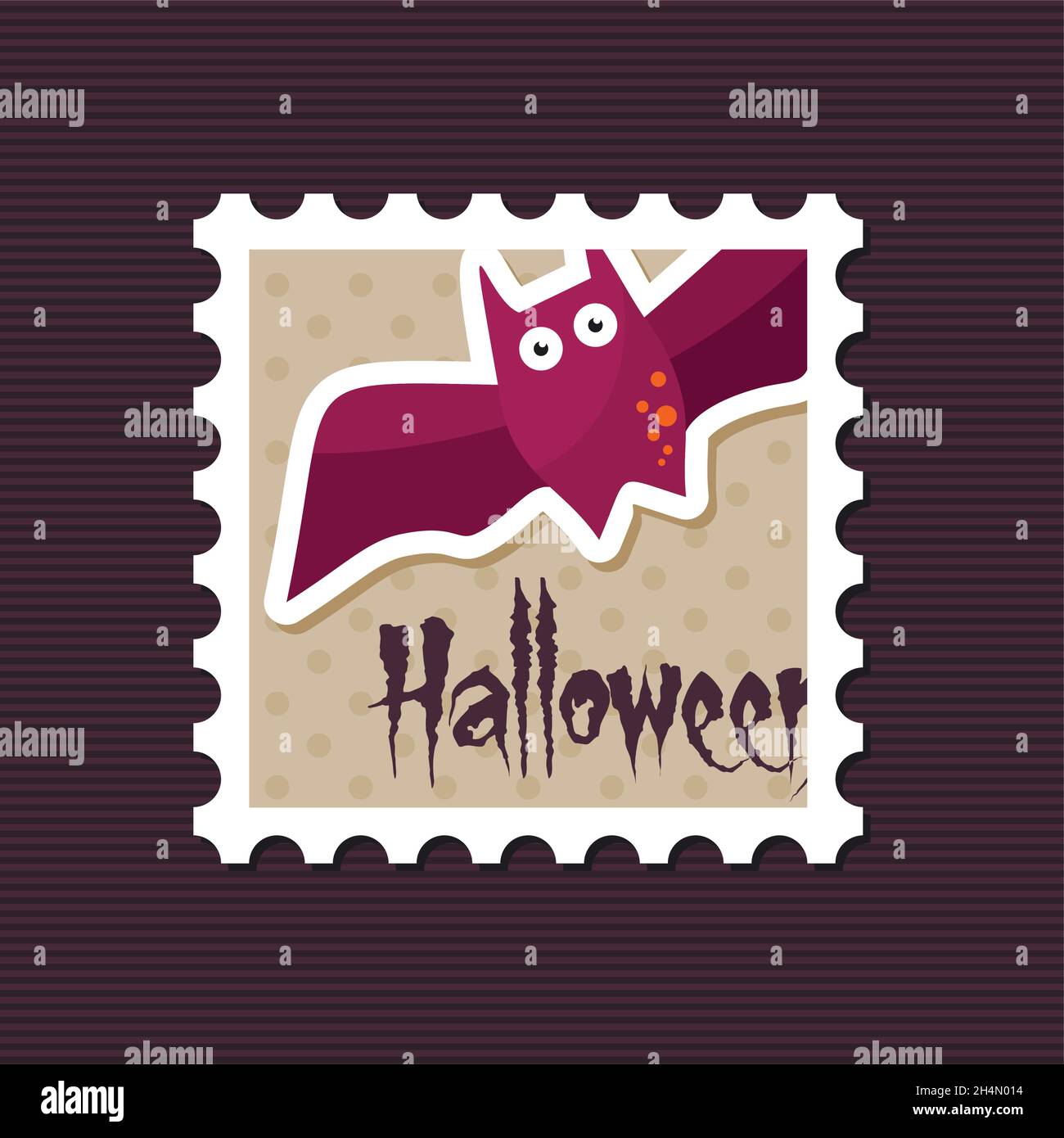 Halloween Bat stamp, vector illustration eps 10 Stock Vector Image ...