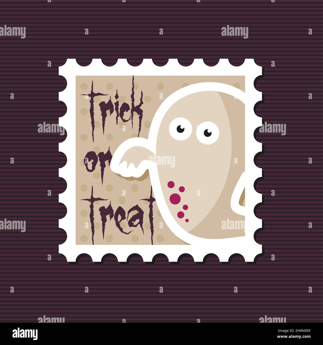 Halloween Ghost stamp, vector illustration eps 10 Stock Vector Image ...