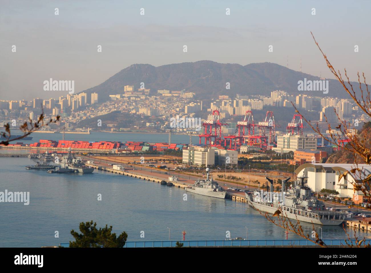 Containers in Busan port terminal, South Korea Stock Photo - Alamy