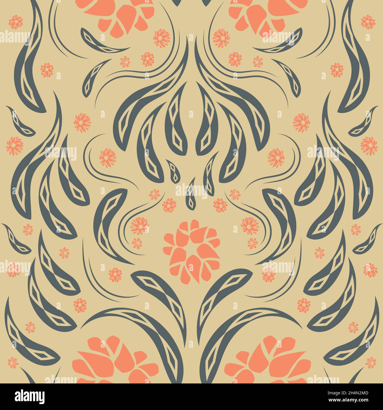 Floral pattern with flowers and leaves Fantasy flowers Abstract Floral ...